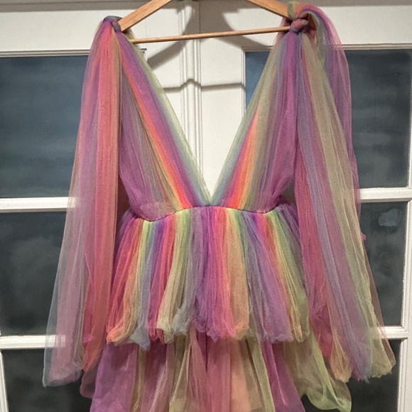 Lirika Matoshi | Dresses | Lirika Matoshi Rainbow Tulle Dress Xs ...